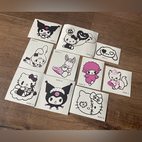 Sanrio | Accessories | Sanrionwot Goth Style Character Temporary Tattoo ...